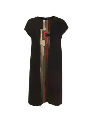 Fendi Cap Sleeve Midi Dress - Black