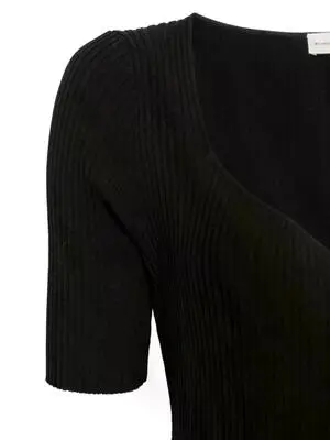 BY MALENE BIRGER Feddea Ribbed-knit V-neck T-shirt