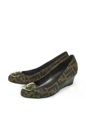 Fendi Zucca Monogram Wedge Pumps