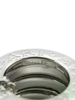 BVLGARI B.zero1 Engraved Logo 18k White Gold Necklace - Silver