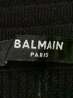 Balmain Rib-knit Fringed Mini Skirt
