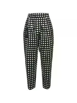 Dolce & Gabbana Polka Dot Pleated Gabardine Trousers - Black