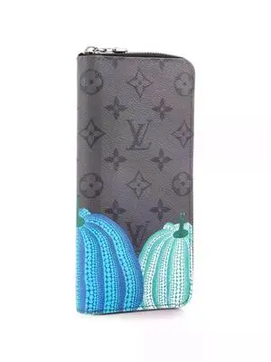 LOUIS VUITTON Zippy Wallet Yayoi Kusama Pumpkins Reverse Monogram Eclipse Canvas Vertical Small Wallets