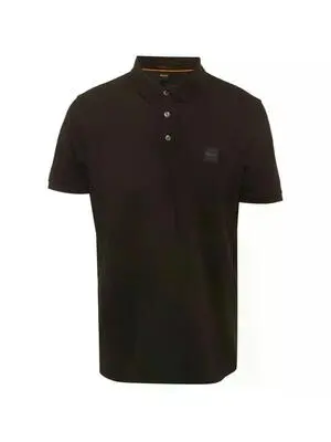 BOSS Piqué-texture Polo T-shirt - Black
