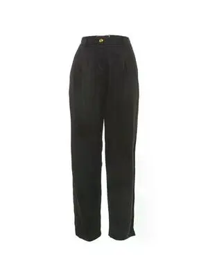 Elisabetta Franchi Pleated Gabardine Trousers - Black