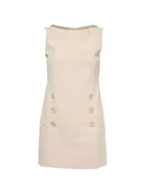 Elisabetta Franchi Stretch Crepe Dress With Chain-link Trim