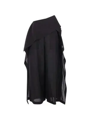 Issey Miyake Asymmetric Fold-over Trousers - Black