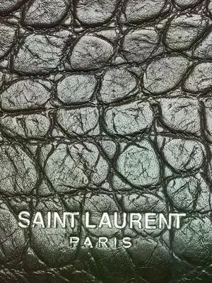 Saint Laurent Croc-embossed Leather Card Holder