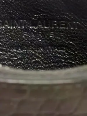 Saint Laurent Croc-embossed Leather Card Holder