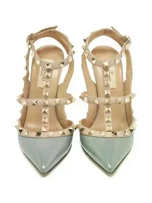 Valentino Garavani Rockstud Pointed-toe Heeled Pumps - Blue