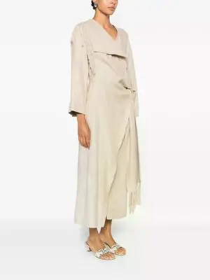 BY MALENE BIRGER Hanassa Fringed Wrap Midi Dress