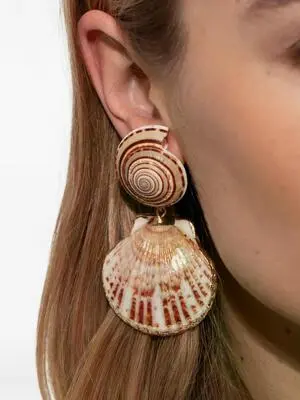 JENNIFER BEHR Roma Shell-pendant Earrings - Gold