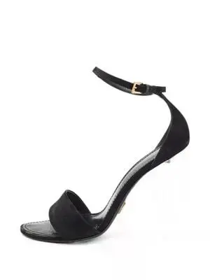 LOUIS VUITTON Flower-cut Ankle-strap Sandals - Black