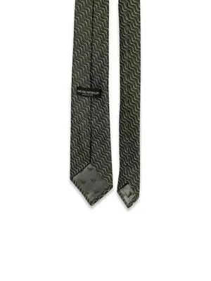Emporio Armani Jacquard Wave-print Silk Tie