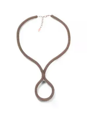 Brunello Cucinelli Beaded Chain Necklace - Brown