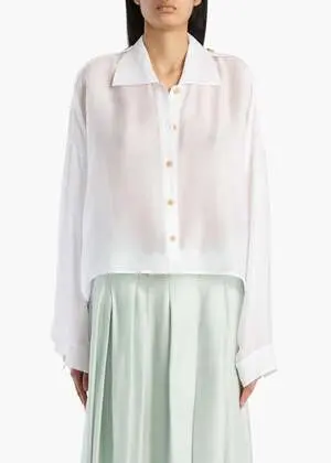 Khaite Bodine Sculptural Sheer Voile Shirt