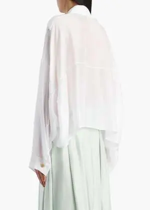 Khaite Bodine Sculptural Sheer Voile Shirt