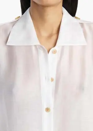 Khaite Bodine Sculptural Sheer Voile Shirt
