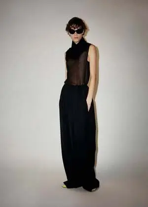 Khaite Zelda Silk Organza High Neck Top