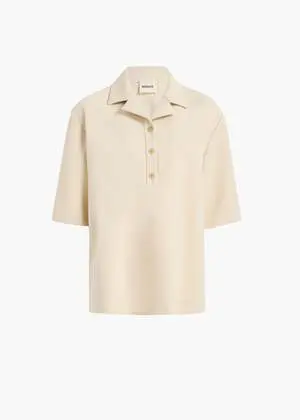 Khaite Loucin Short-sleeved Pullover - Ivory Glow