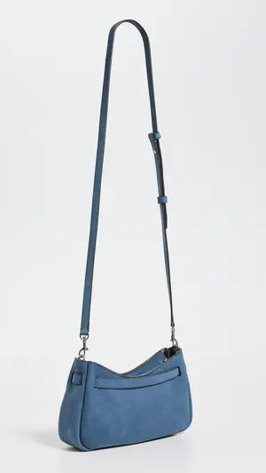 Tory Burch Romy Nubuck Zip Top Crossbody Bag - Soft Blue
