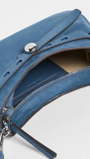 Tory Burch Romy Nubuck Zip Top Crossbody Bag - Soft Blue