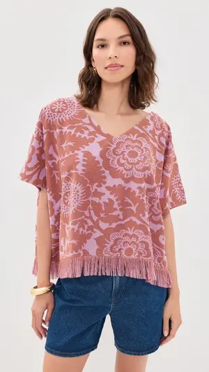 Essentiel Antwerp Jorlando Terry Cloth V-neck Top