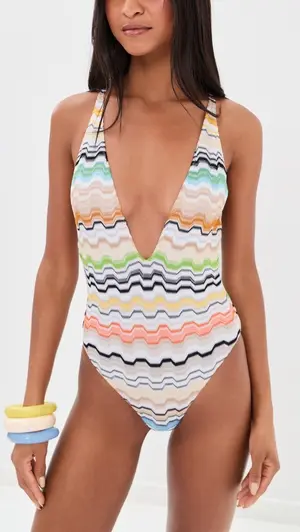 Missoni Chevron Pattern One Piece Swimsuit