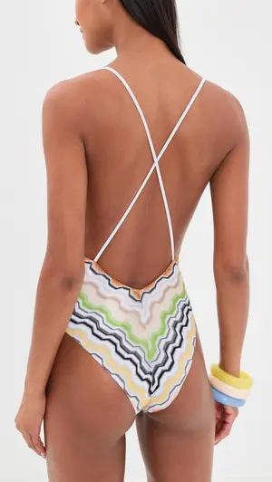 Missoni Chevron Pattern One Piece Swimsuit