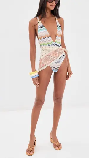 Missoni Chevron Pattern One Piece Swimsuit