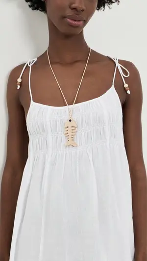 ADINA EDEN Fish Skeleton Rope Necklace