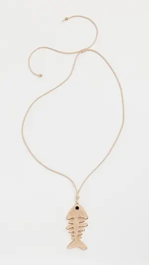 ADINA EDEN Fish Skeleton Rope Necklace