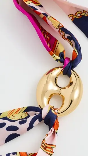 ADINA EDEN Gold Mariner Scarf Chain Necklace
