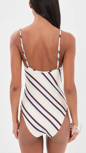 Onia Soleil One Piece Swimsuit With Front Cutout And Tie