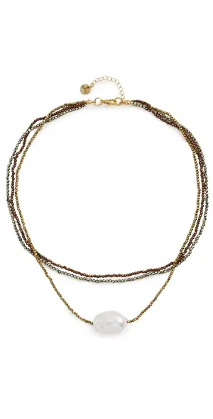 Maison Irem Triple Bronze Pearl Necklace