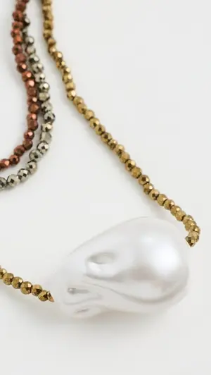 Maison Irem Triple Bronze Pearl Necklace
