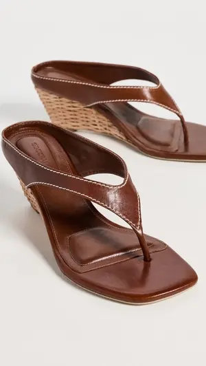 Simkhai Hazel Leather Thong Wedges
