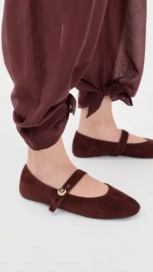 Tory Burch Romy Mary Jane Flats - Warm Brown