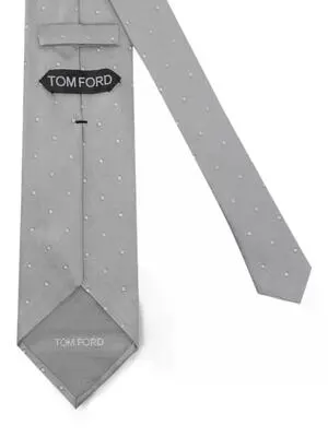 TOM FORD Polka-dot Silk Tie - Grey