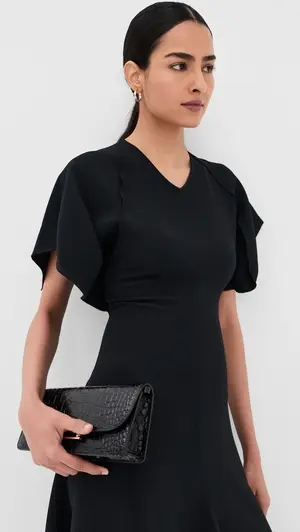 Victoria Beckham V Neck Draped Dress