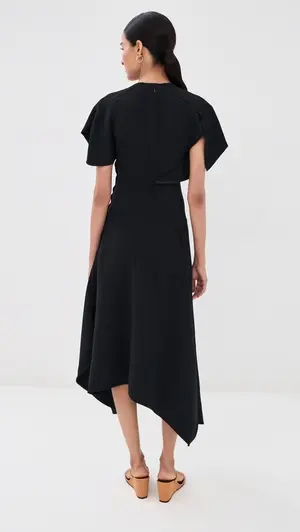 Victoria Beckham V Neck Draped Dress