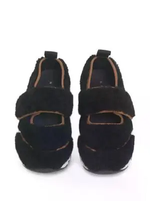 Marni Shearling Mary Jane Running Sneakers - Black