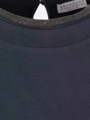 Brunello Cucinelli Monili-trim T-shirt - Blue