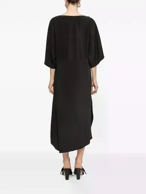 NISSA Viscose And Silk Midi Dress