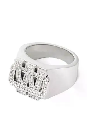 Off-White Bling Strass Arrow Signet Ring - Silver
