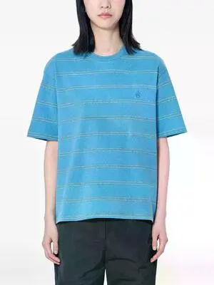 JIL SANDER Striped Logo Embroidered T-shirt