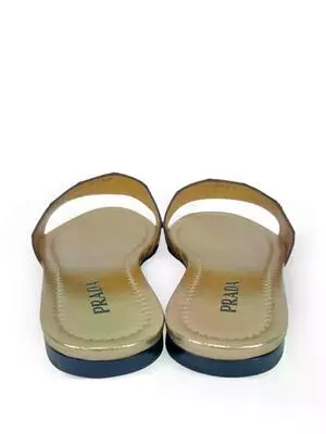 Prada Croc-embossed Leather Sandals