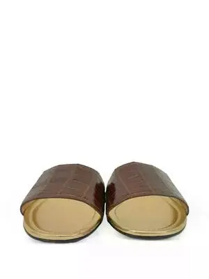 Prada Croc-embossed Leather Sandals
