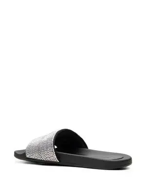 Alexander Wang Crystal-embellished Slides - Silver
