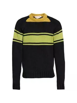 Marni Striped Logo Patch Sweater